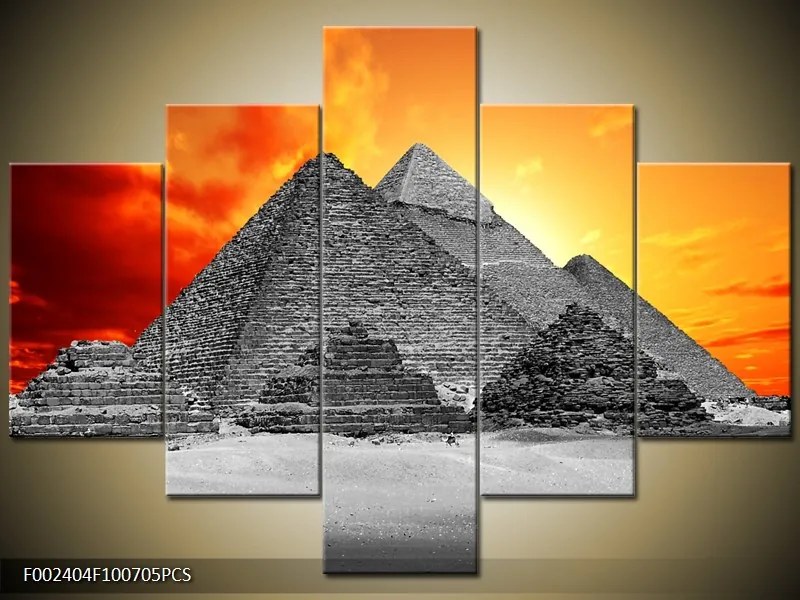 Pyramidy černobíle 100x70 cm