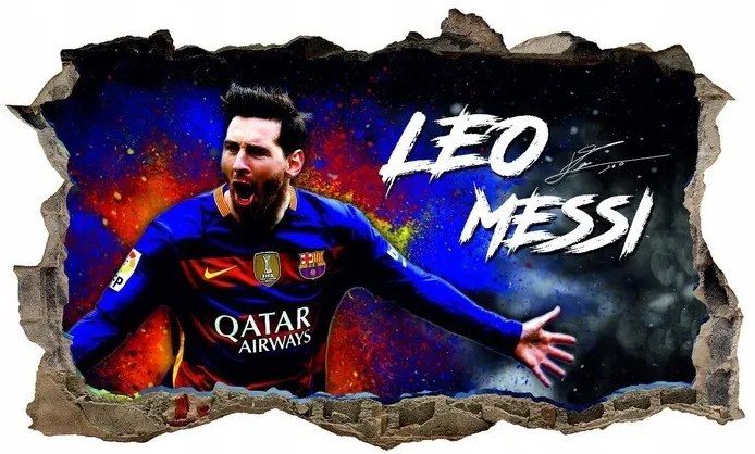 Nálepka na zeď 3D Lionel Messi 120x72 cm