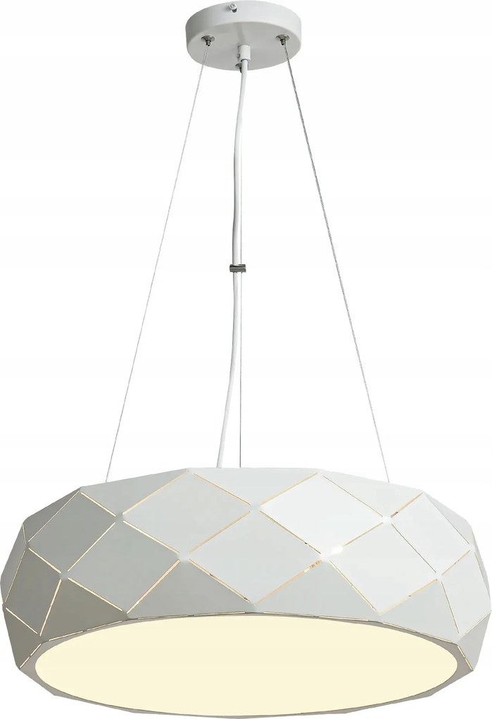 Závěsná lampa bílá, moderní, kulatá, 45 cm do obývacího pokoje, 3 body Light Prestige