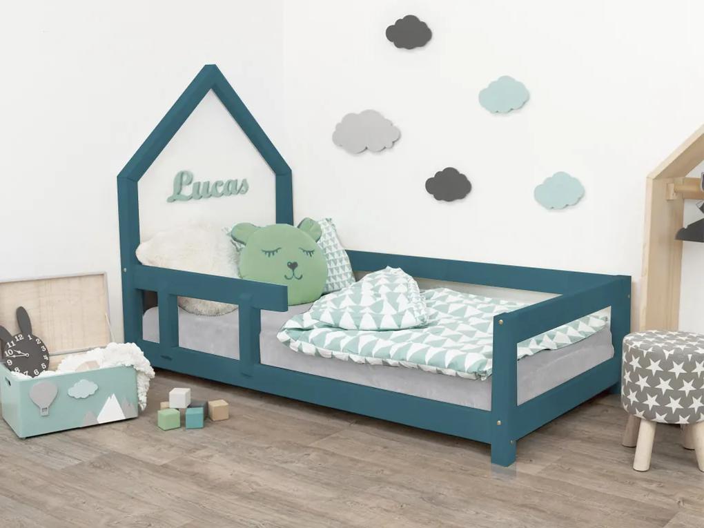 Benlemi Dětská postel domeček POPPI s bočnicí vlevo Barva: Béžová, Rozměr: 120 x 200 cm