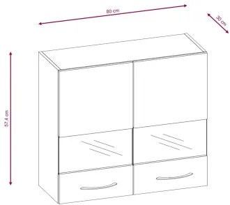 Kuchyňská linka VALERIA 240 cm hnědá/dub sonoma