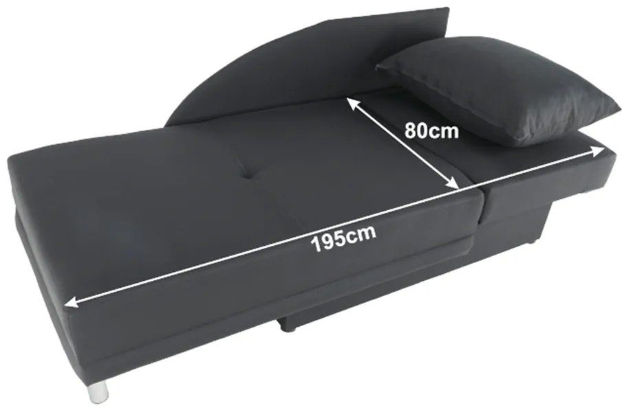 Kondela Rozkládací pohovka, šedočerná látka, pravá, LAUREL