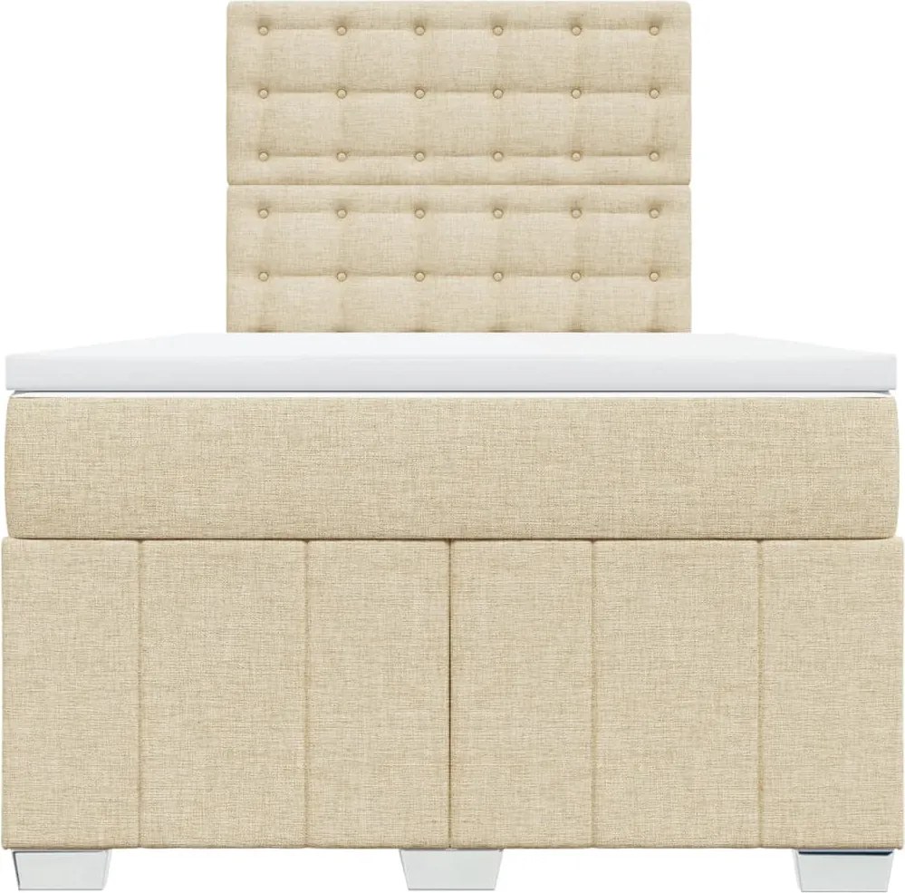 Box spring postel s matrací krémová 120x190 cm textil 3293926