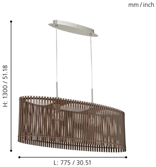 Eglo 96201 - Lustr SENDERO 2xE27/60W/230V