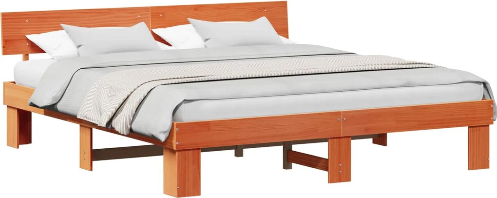 Rám postele Voskově hnědá 200 x 200 cm Masivní borové dřevo 3382291