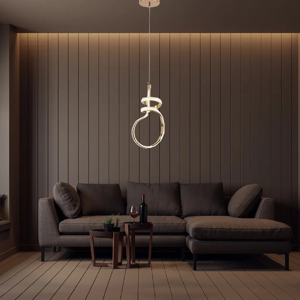 Toolight Toolight, LED závěsné svítidlo, 24W, 4000K, G071-CP, zlatá, OSW-08669