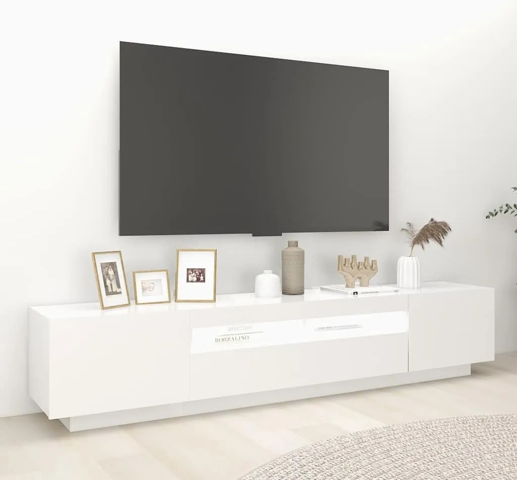 TV skříňka s LED osvětlením bílá 200 x 35 x 40 cm 3081906