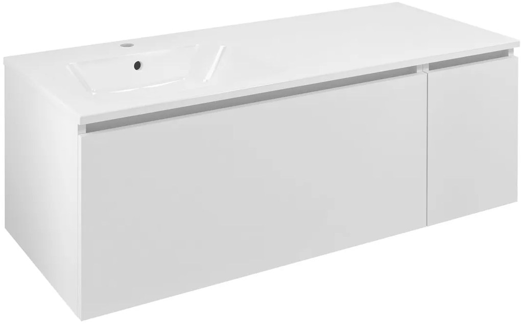 Sapho Sapho, LOREA skříňka s umyvadlem 121x46x51,5cm (90+30), levá, bílá matná, LE090-3131-L-01