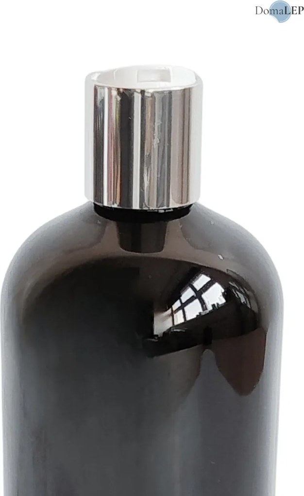 Dávkovač na mýdlo 500 ml černý s bílo-stříbrným DISC TOP BELA