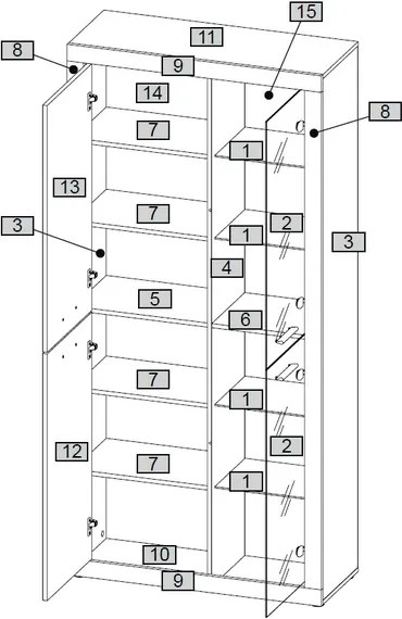 Obývací stěna Ibiza, s osvětlením