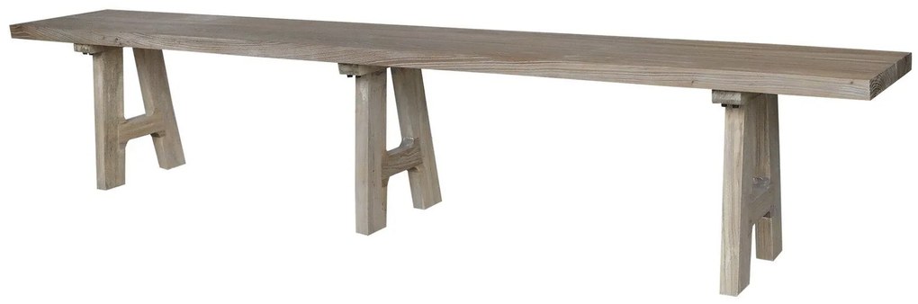 Přírodní lavice z recyklovaného dřeva Marseille - 240*32*45 cm