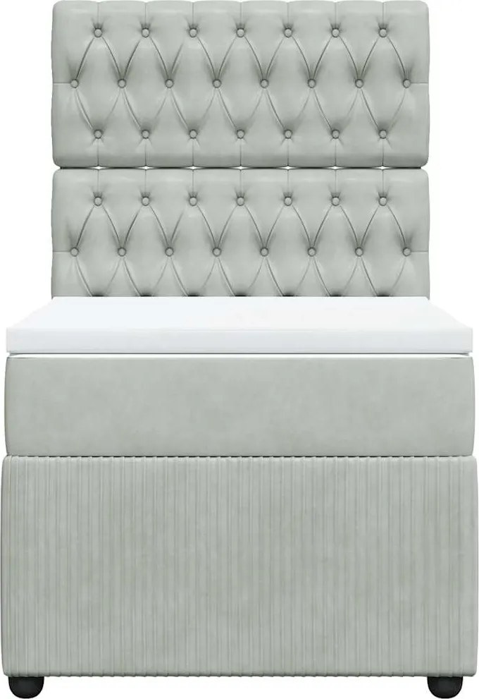 Box spring postel s matrací světle šedá 80 x 200 cm samet 3294496