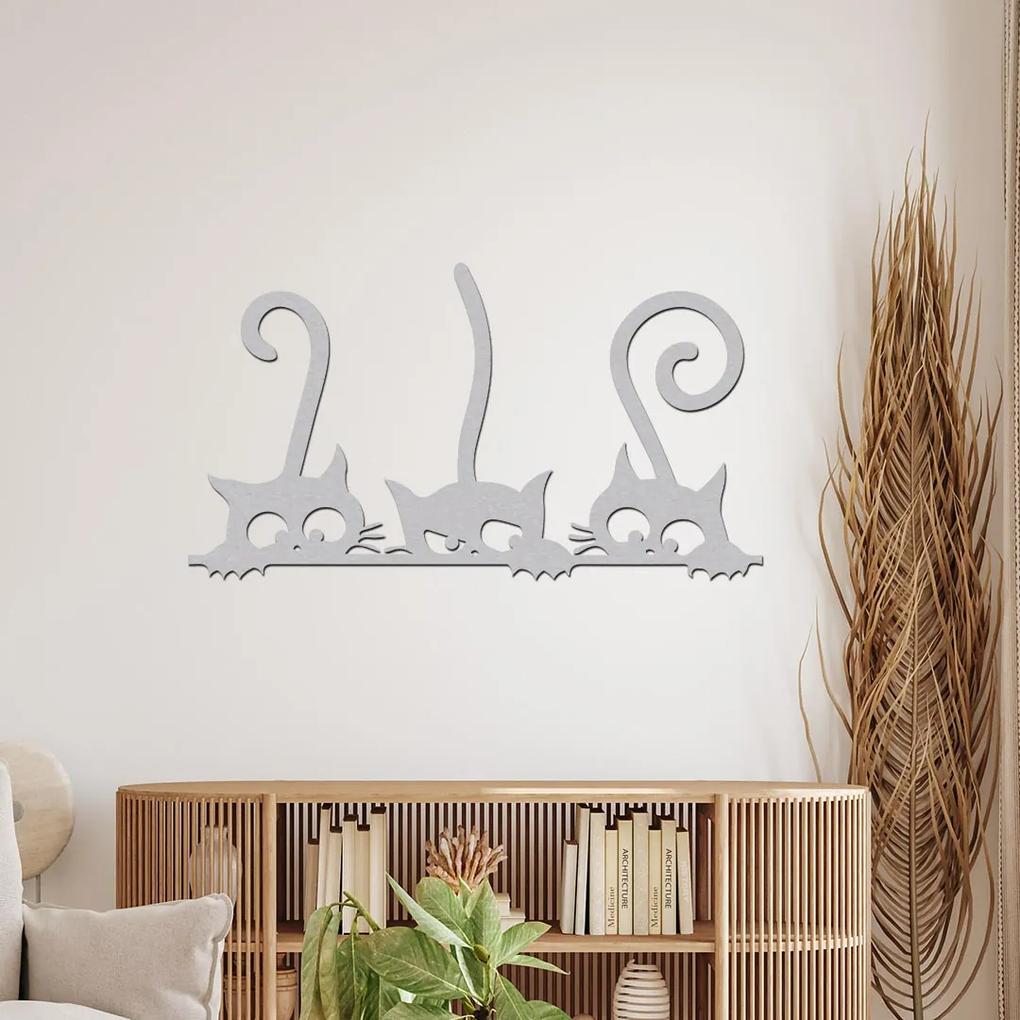 dřevo života Dřevěná dekorace na zeď  Kočičí trio Barevný vzor: Bílá, Rozměry (cm): 20x11