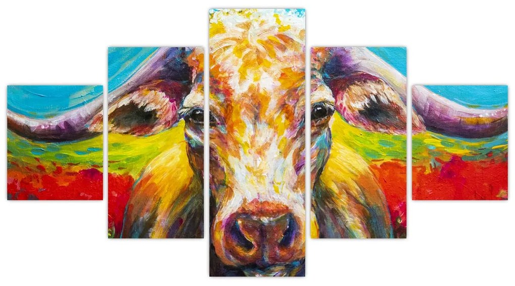 Obraz - Malovaná kráva (125x70 cm)