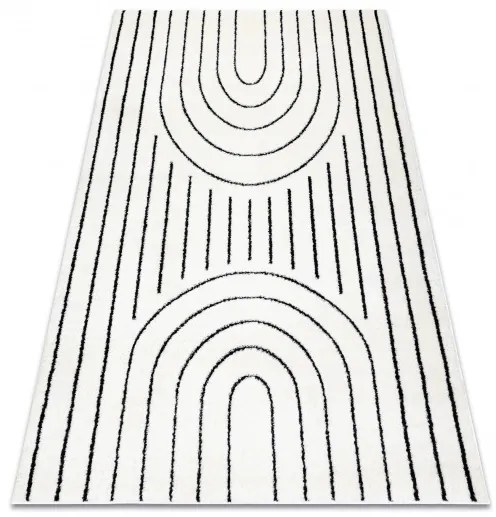 Dywany Łuszczów, Kusový koberec Mode 8494 geometric cream/black, 80x150, bílá, černobílá, chodba / předsíň