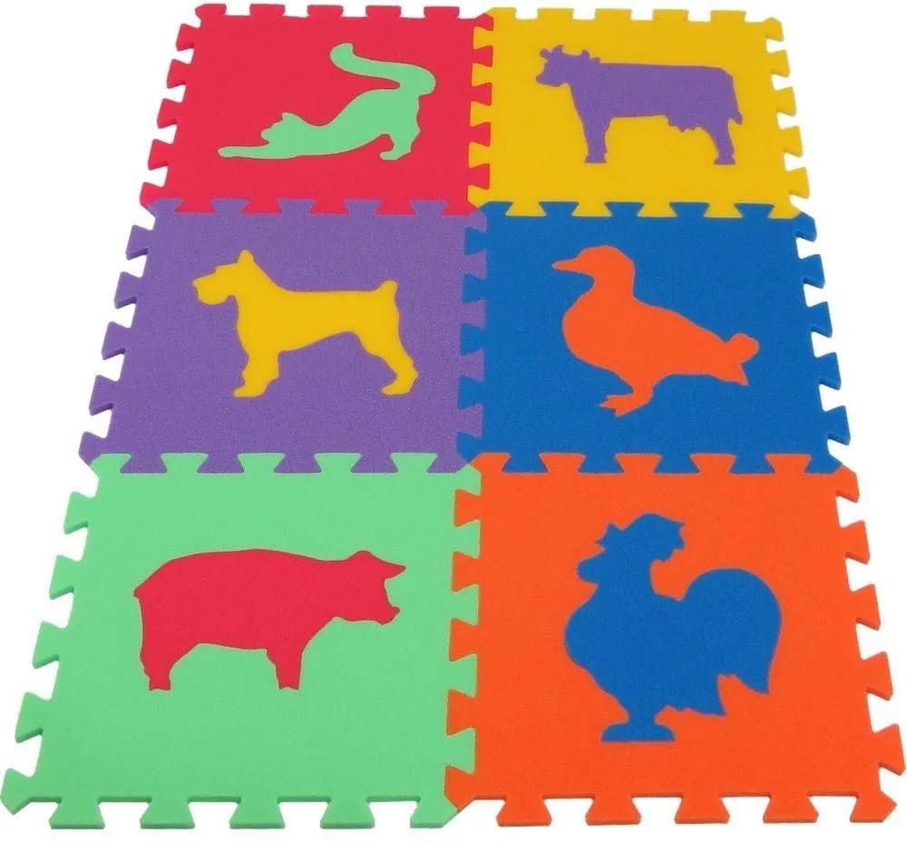 Malý Genius Pěnový koberec MAXI 6 Zvířata 3, mix 6 barev
