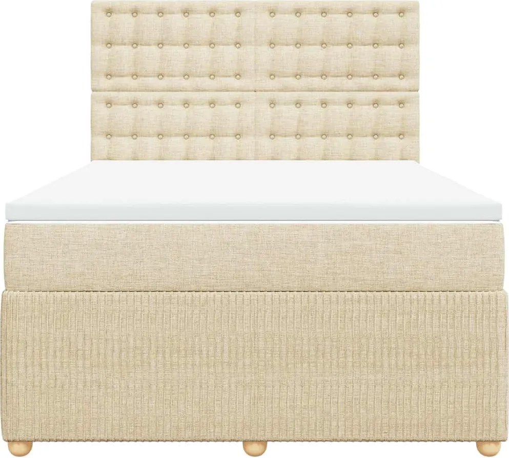 Box spring postel s matrací krémová 140x200 cm textil 3292098