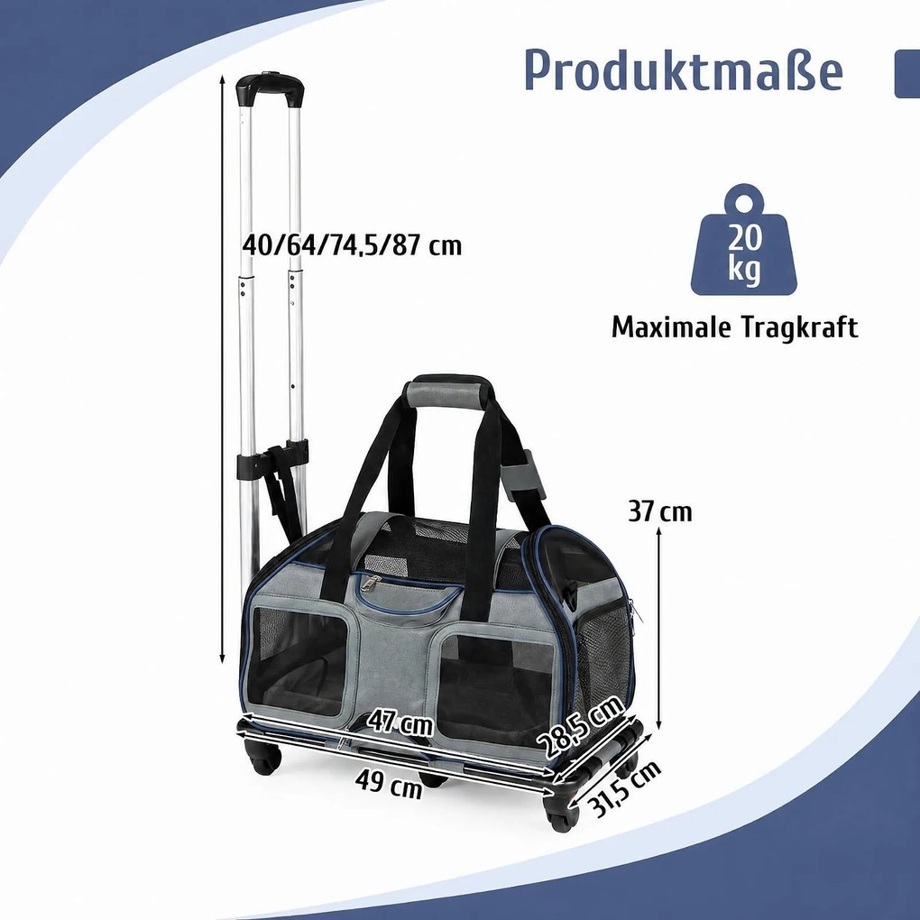Costway Cestovní taška pro psy Skládací přepravní box pro psy