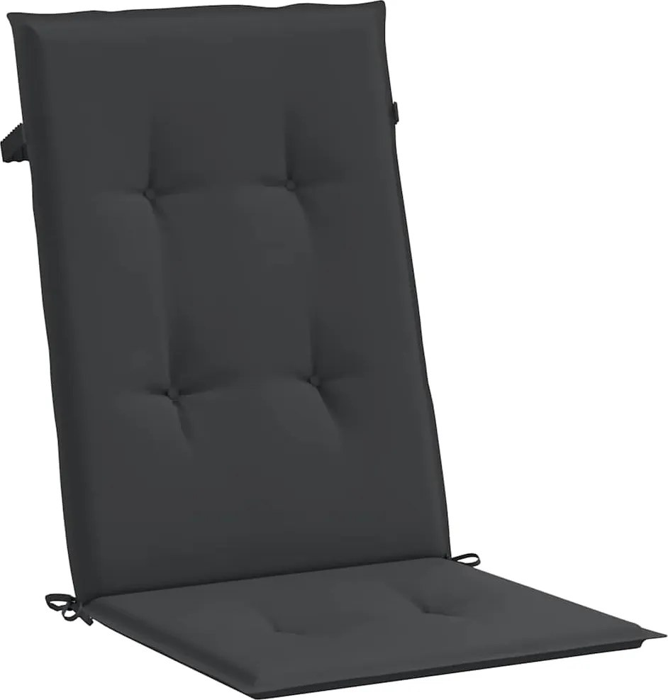 Podušky na židli vysoké opěradlo 6 ks černé 120x50x3 cm textil 314111
