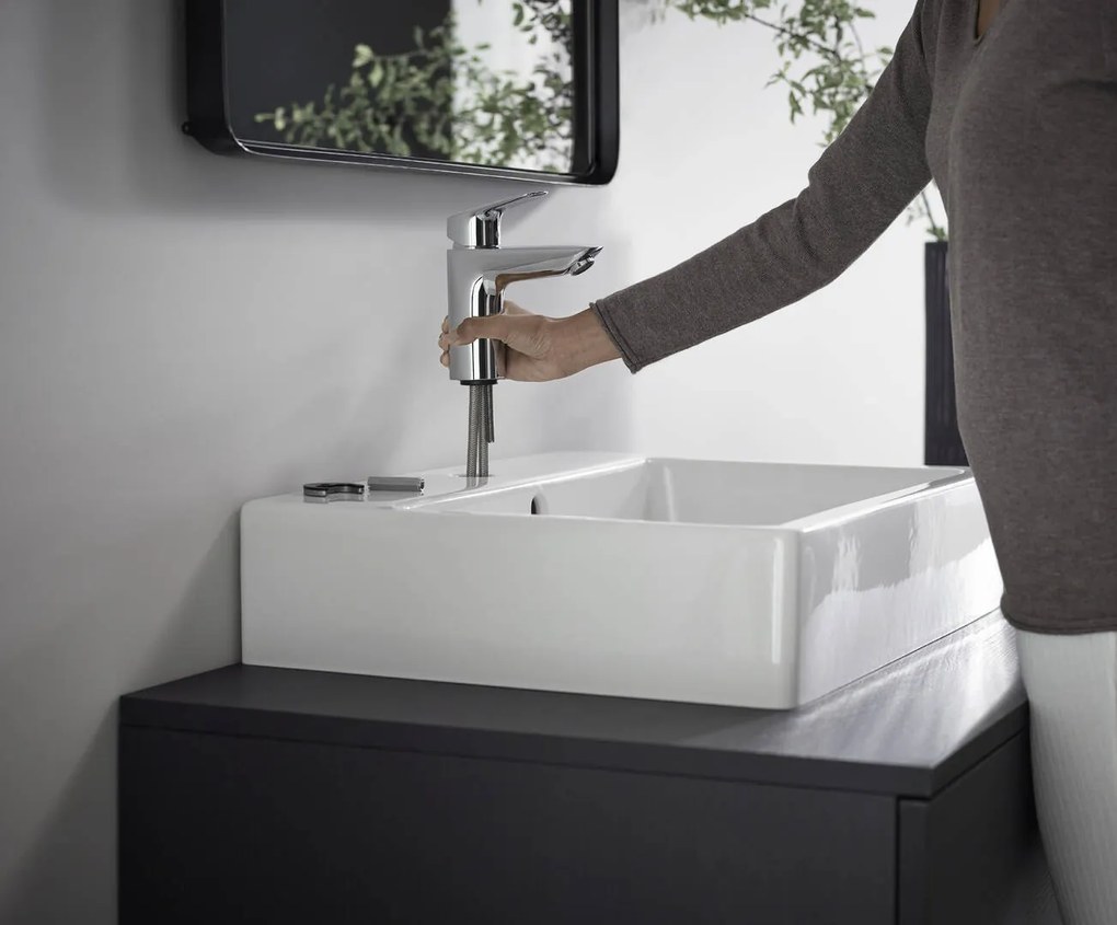 Hansgrohe Logis, páková umyvadlová baterie 100, s odtokovou soupravou Push-Open, chromová, 71107000
