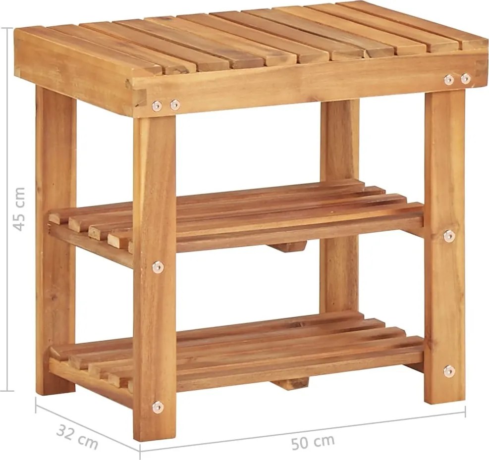 vidaXL Botník 50 x 32 x 45 cm masivní akáciové dřevo [45929]