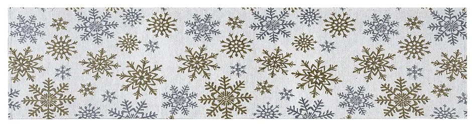 Dakls Běhoun Snowflakes bílá, 33 x 140 cm