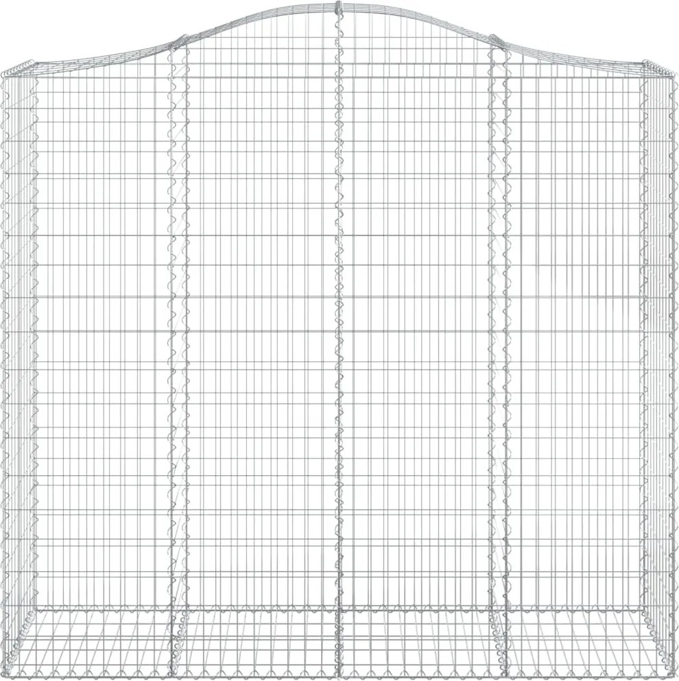 Klenutý gabionový koš 200 x 50 x 180/200 cm pozinkované železo 153399