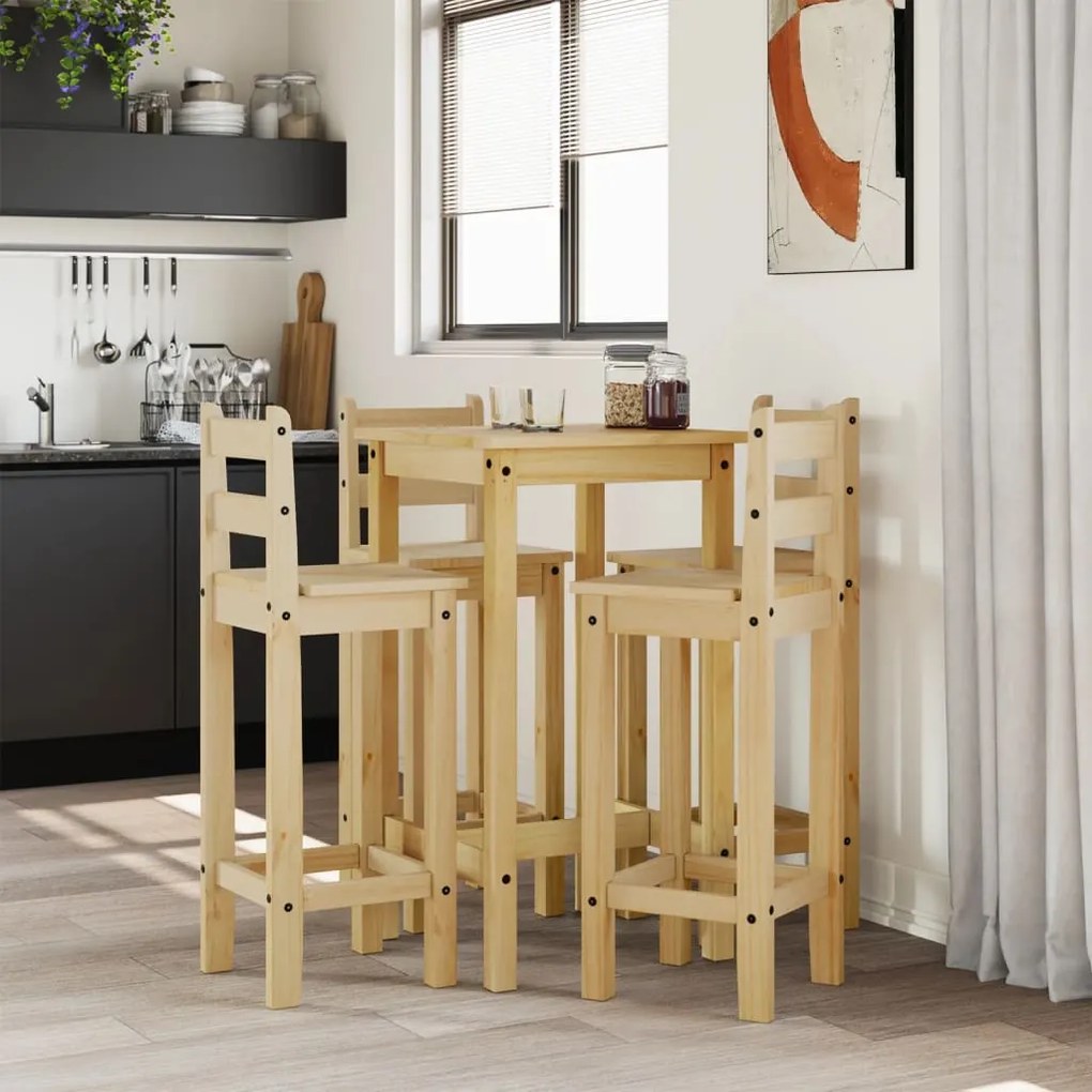 5dílný barový set masivní borové dřevo 3217069
