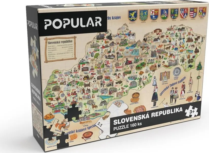 Puzzle Popular - Mapa Slovenska, 160 ks [6953798]
