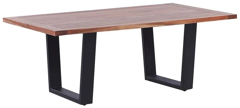Konferenční stolek světlé akáciové dřevo / černá  GRENOLA Beliani