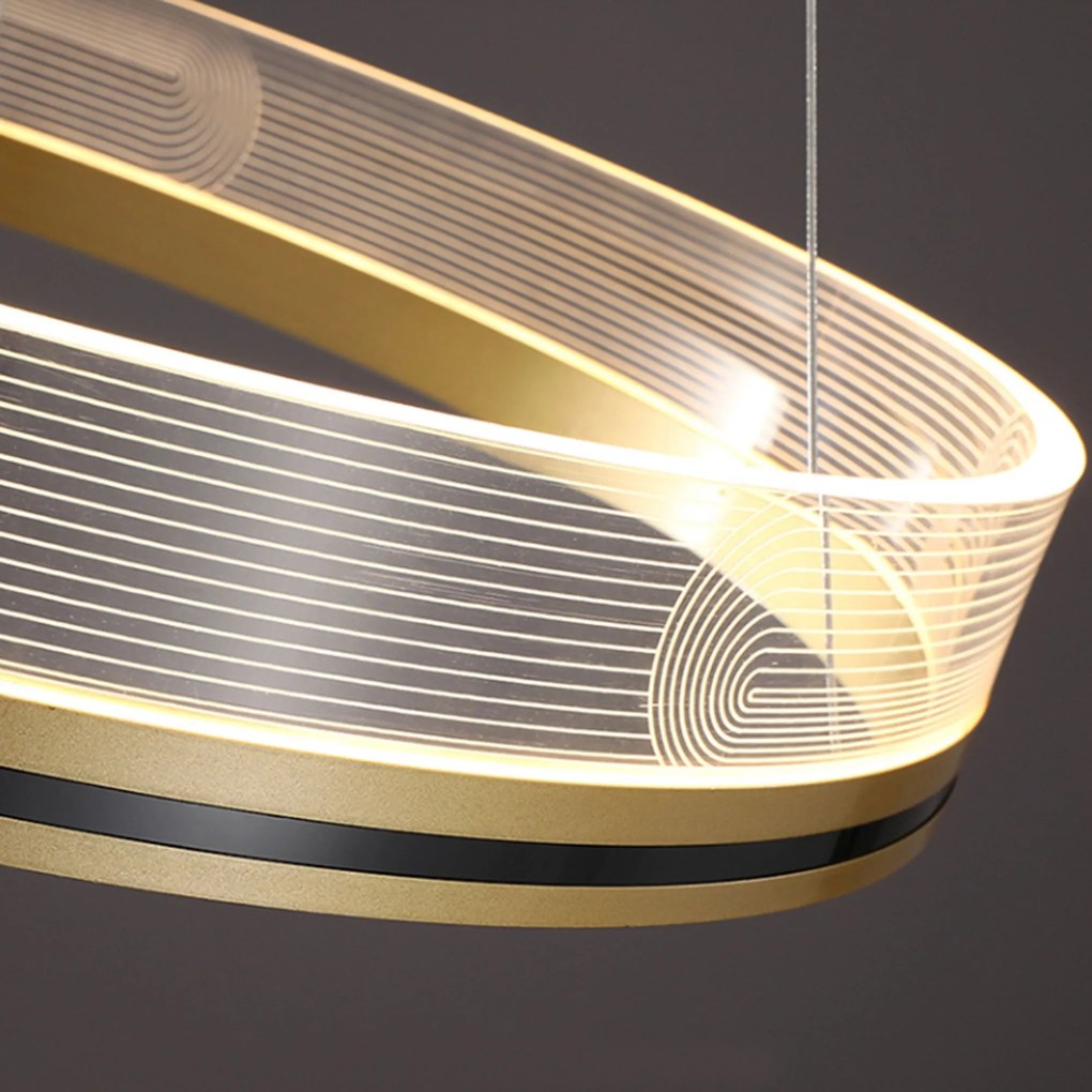 Toolight, LED závěsné svítidlo 60cm APP1190-CP, zlatá, OSW-40020