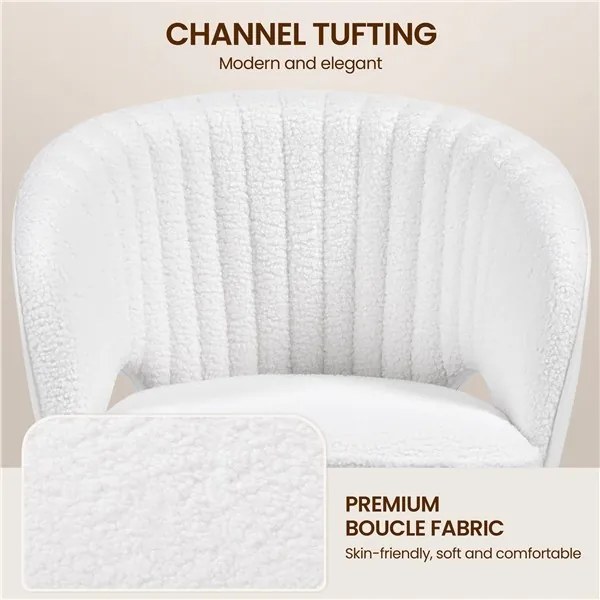 Kancelářská židle Yaheetech – bílá, 56,6 cm (šířka) × 60 cm (hloubka) × 73 cm – 83 cm (výška) (267591732083)