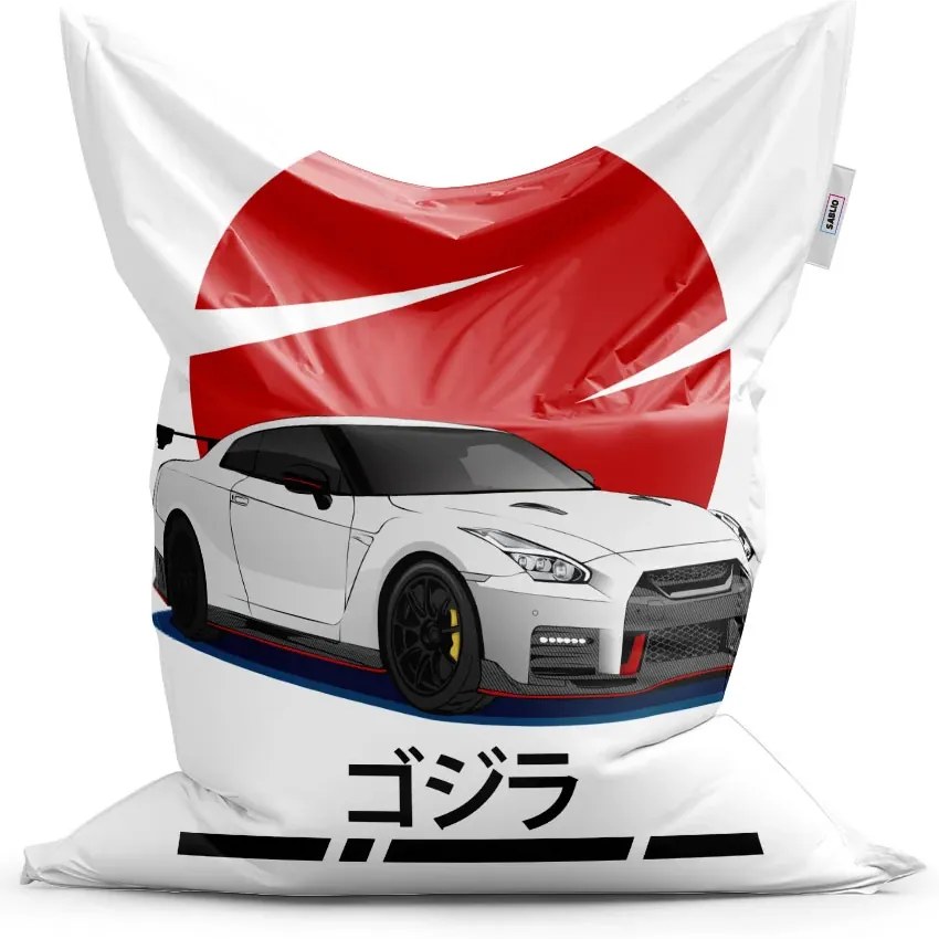 Sablio Sedací vak Nissan GTR 35 Japonské slunce - 200x140 cm
