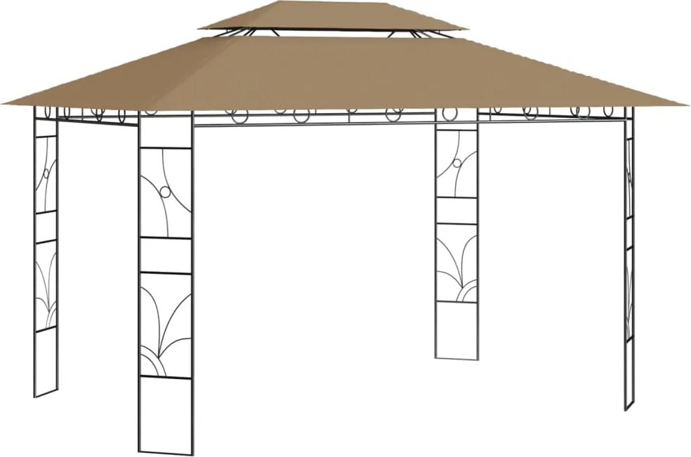 Altán 4 x 3 x 2,7 m taupe 160 g/m² 313916