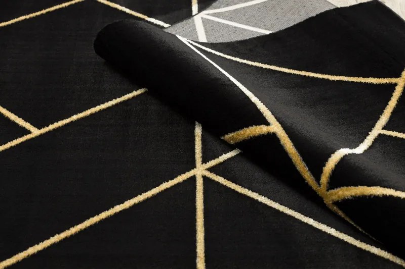 Dywany Łuszczów, Kusový koberec Emerald geometric 1012 black and gold, 240x330, černá, chodba / předsíň