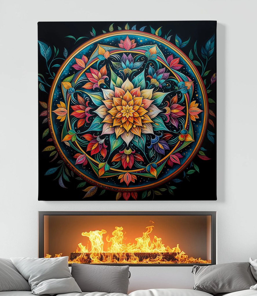 Obraz na plátně - Mandala Síla FeelHappy.cz Velikost obrazu: 40 x 40 cm