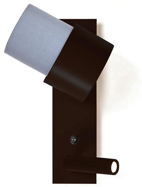 Moderní nástěnná lampička ke čtení Kan Wall Reader Vertical Barva svítidla: Černá, Dekor: Cotonet šedý