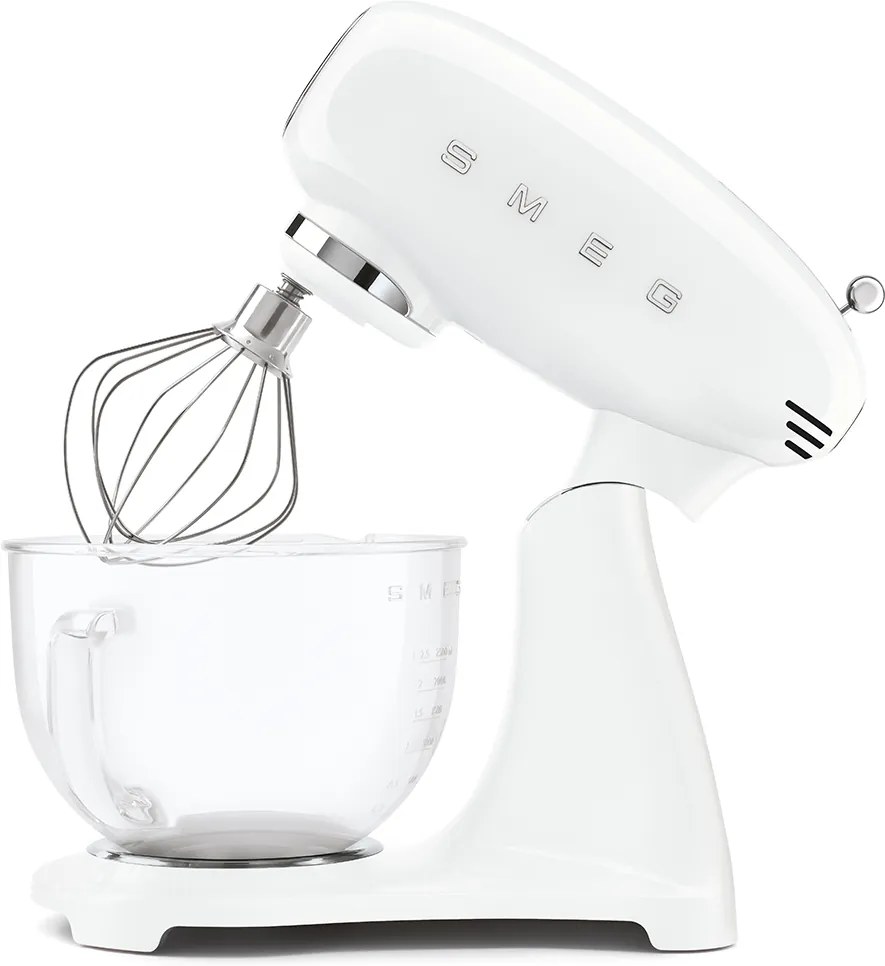 50's Retro Style kuchyňský robot se skleněnou miskou 4,8 l bílý - SMEG