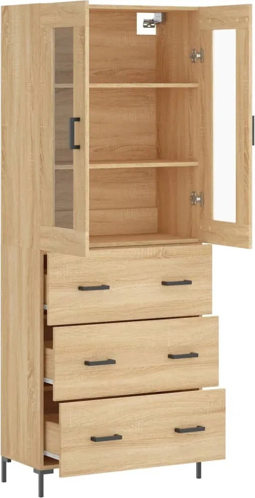 Skříň highboard dub sonoma 69,5 x 34 x 180 cm kompozitní dřevo 3198404