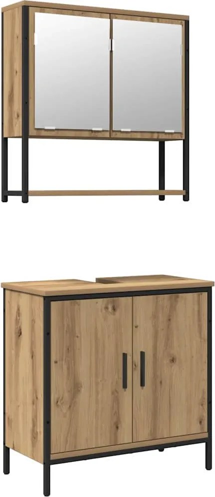 Sada koupelnového nábytku 2 ks Hnědá 60 x 30 x 60 cm 3334323