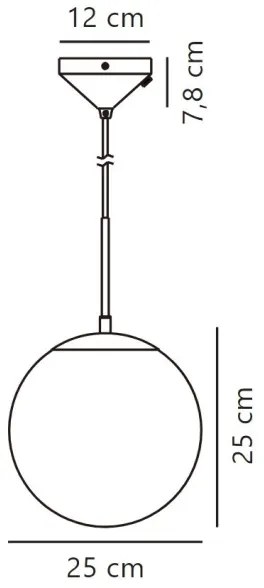 Nordlux - Lustr na lanku GRANT 1xE27/25W/230V pr. 25 cm