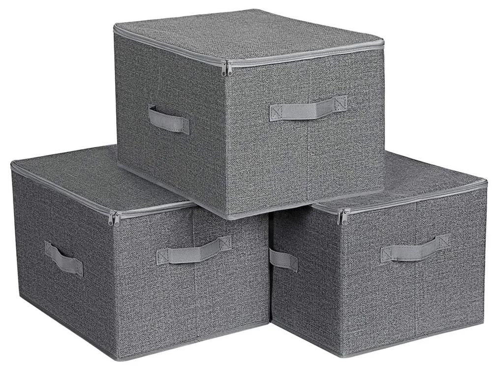 SONGMICS Úložný box - šedá - 40x30x25 cm - 3 ks