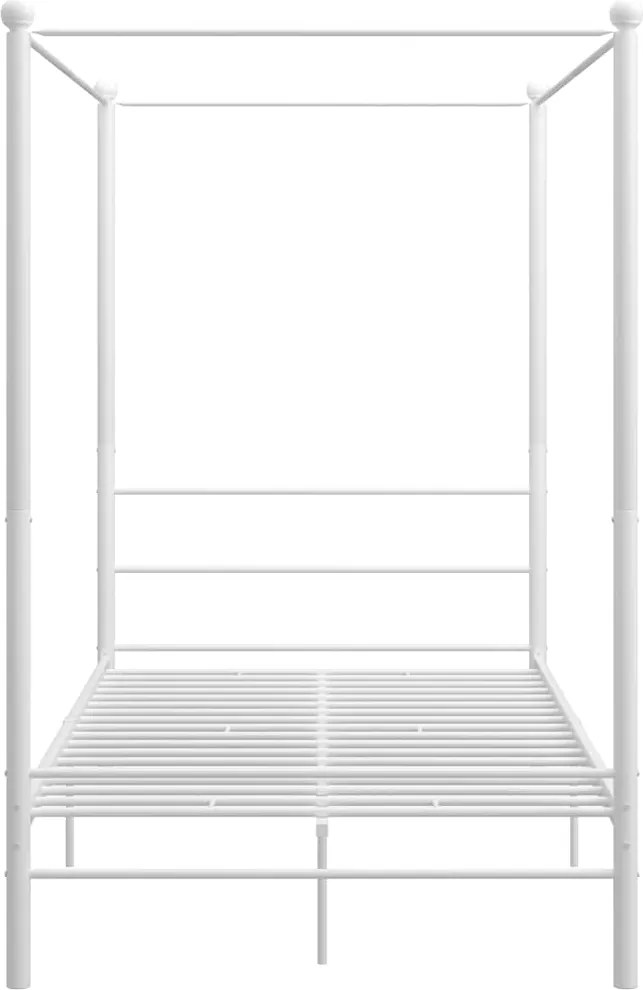 Rám postele s nebesy bílý kovový 140 x 200 cm 325061