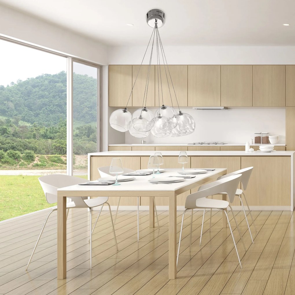 Toolight - Závěsné svítidlo skleněné koule G4 25W APP560-7CP, chromová, OSW-08236
