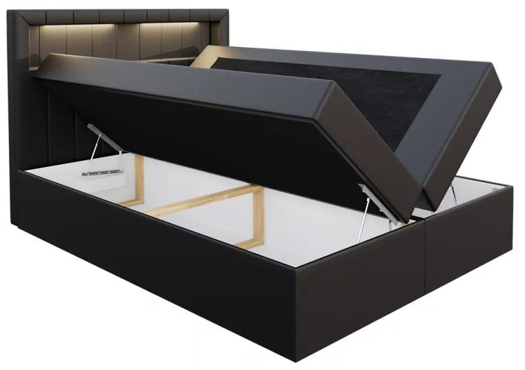 Kontinentální posteľ Ruletka, Rozměr postele: 120x200, Barva:: ekokůže Soft 011 (černá)