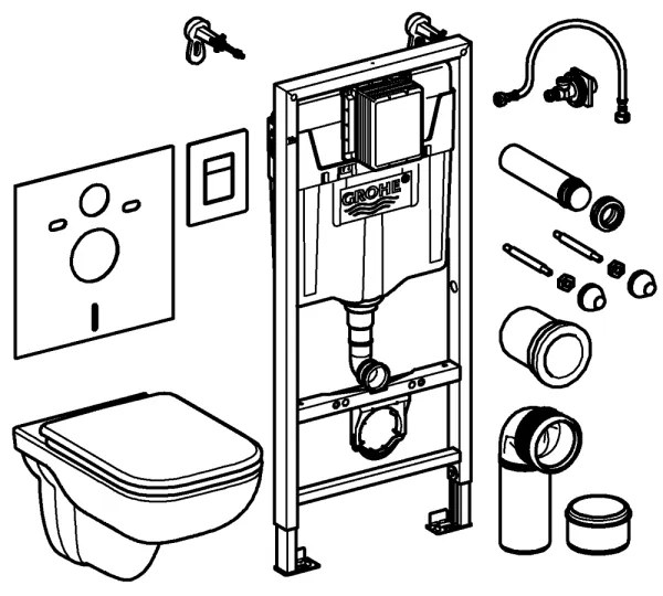GROHE 39817000 - Sada pro WC SOLIDO 1,13 m keramika/bílá