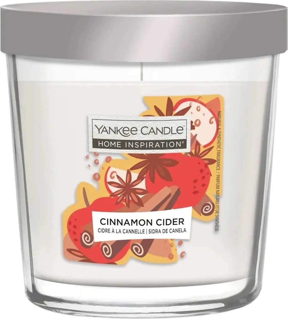 Yankee Candle Vonná svíčka ve skle Home Inspiration Cinnamon Cider, 200 g