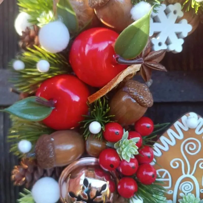 Vánoční věnec - 30 cm "Perníková chaloupka"