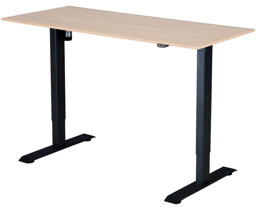 Polohovací stůl Liftor 2segmentové nohy černé,   deska 1380 x 650 x 18 mm dub sorano