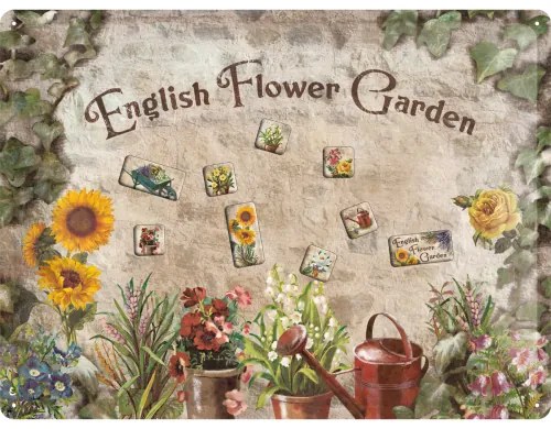 Postershop Cedule s magnety - English Flower Garden 30x40 cm